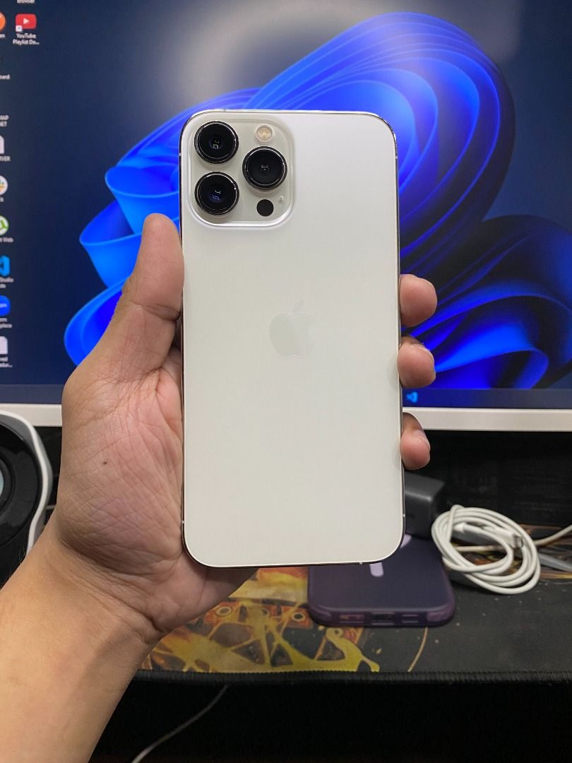iPhone 13 Pro Max 128GB Silver 5G Dual Sim Factory Unlocked, Mobile ...