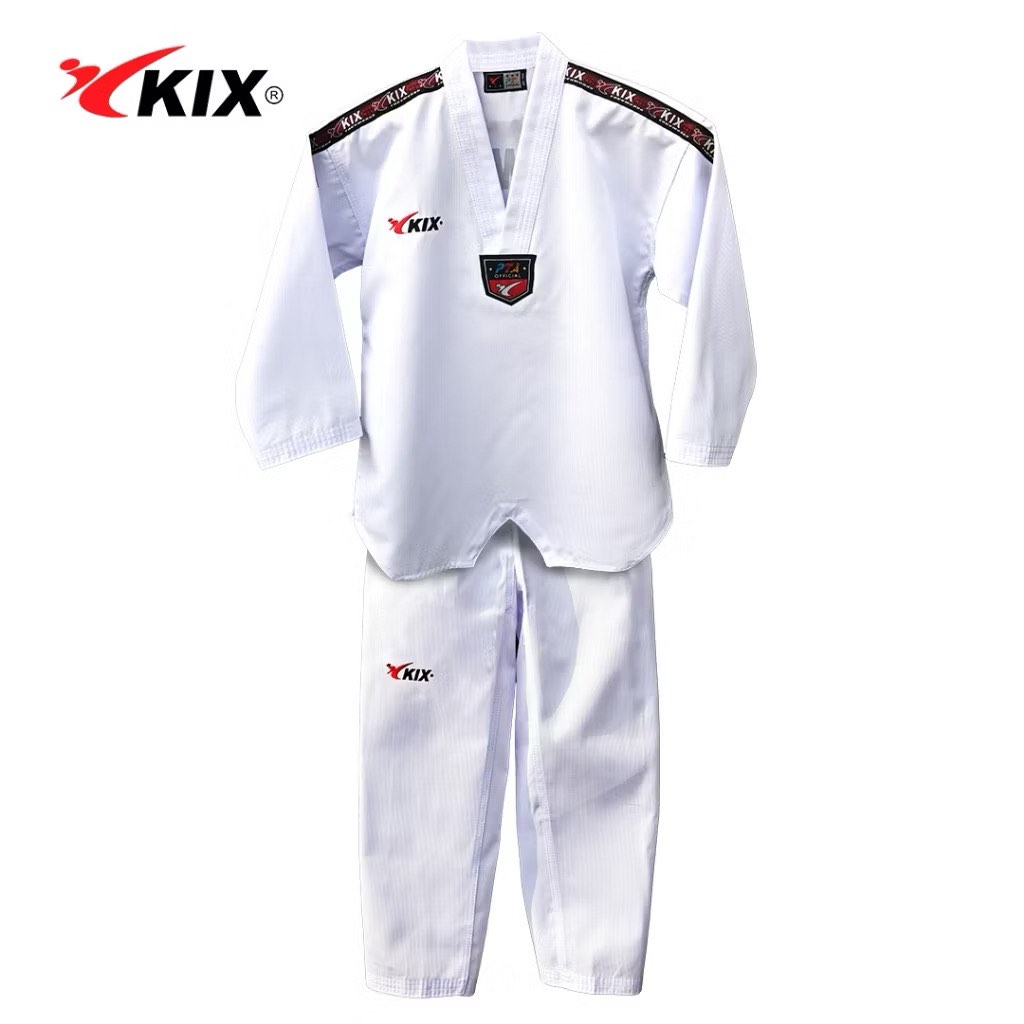 KIX Taekwondo White Collar Complete Dobuk/Uniform, Sports Equipment ...