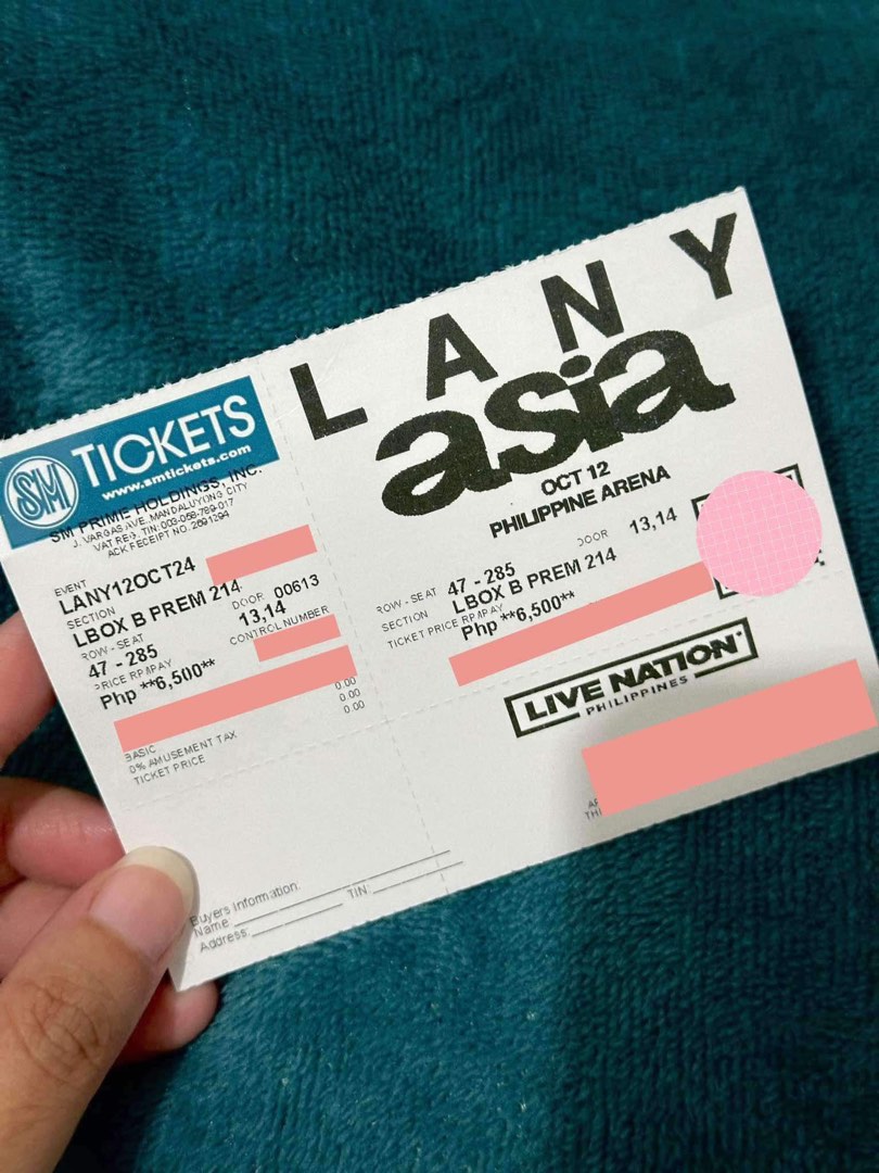LANY PH - Lower Box B Premium Ticket at Philippine Areana, Tickets ...