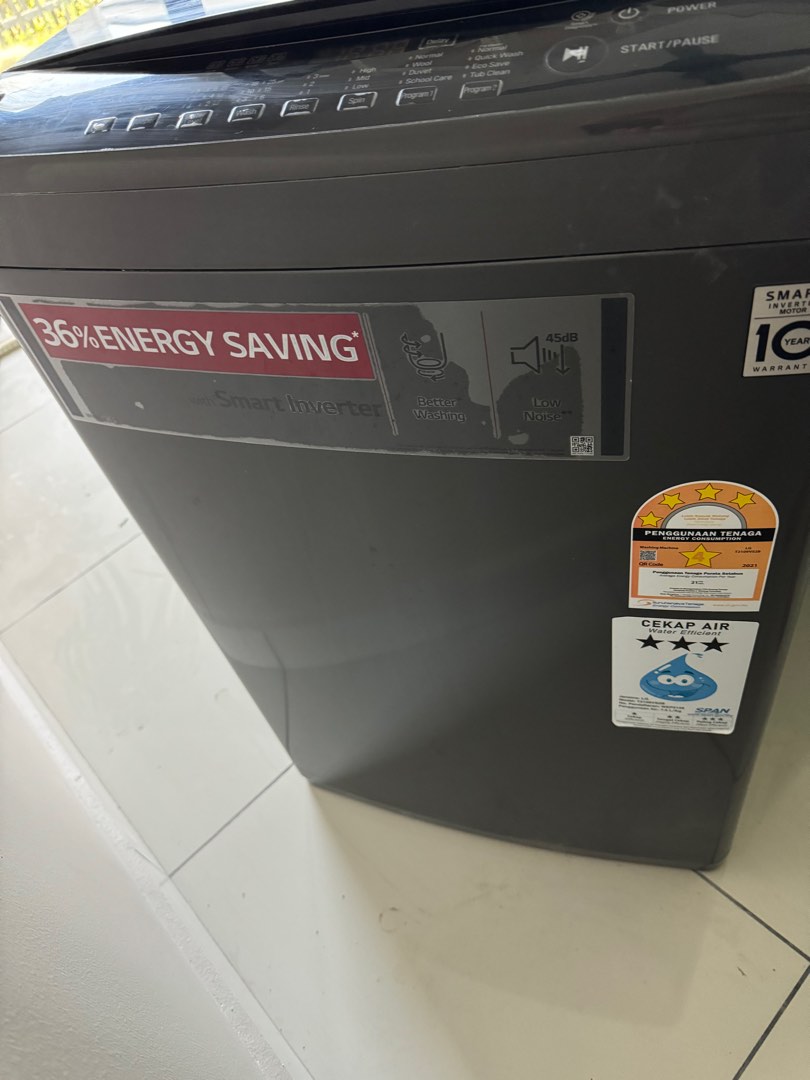 LG 9kg Top Load Washing Machine T2109VS2B with Smart Inverter, TV ...