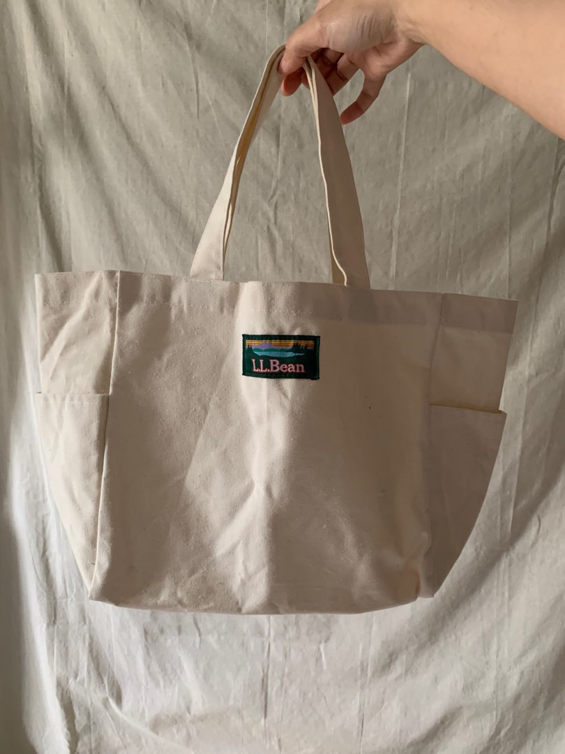 LL Bean canvas tote bag short handle, Women's Fashion, Bags & Wallets ...