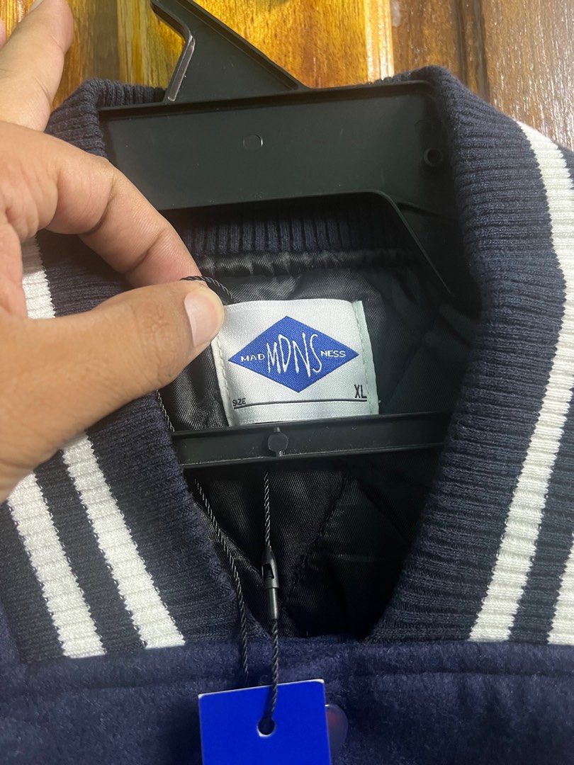 MADNESS VARSITY JACKET NAVY BLUE, Men's Fashion, Coats, Jackets and ...
