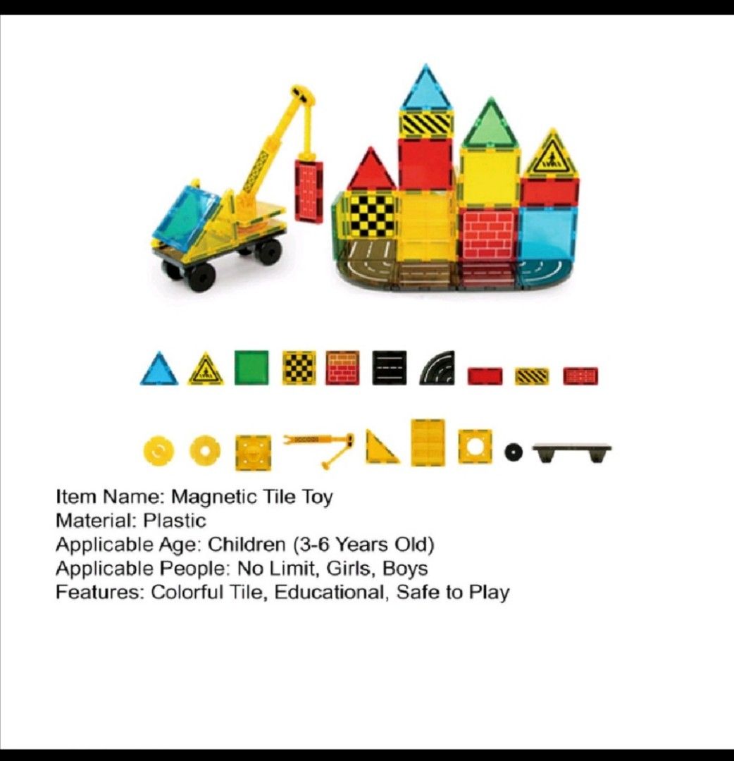 Magnetic tiles toy city building block, Hobbies & Toys, Toys & Games on ...