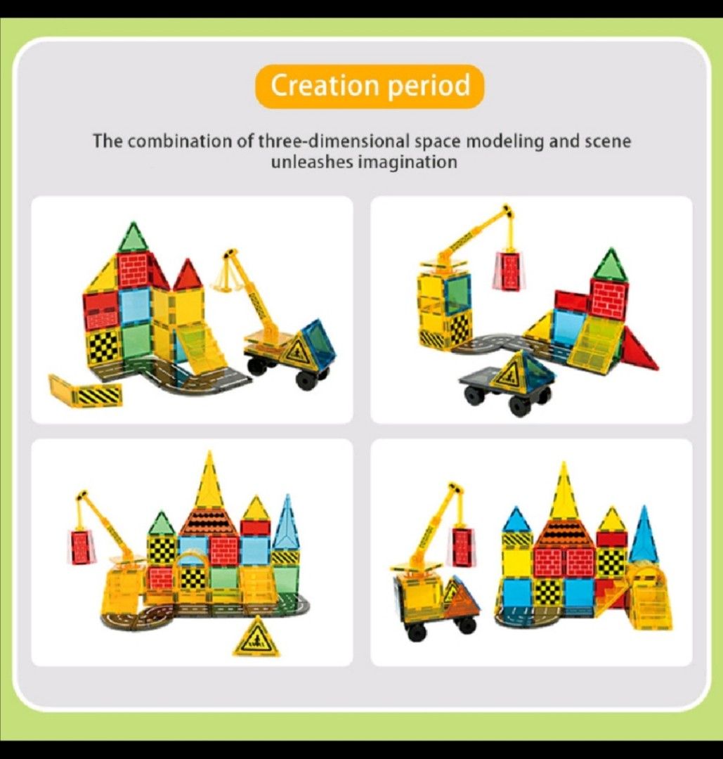 Magnetic tiles toy city building block, Hobbies & Toys, Toys & Games on ...