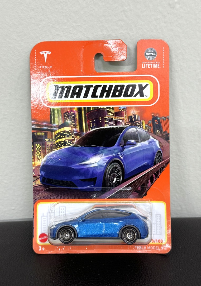 MATCHBOX TESLA MODEL Y Metalflake Blue, Hobbies & Toys, Toys & Games on ...