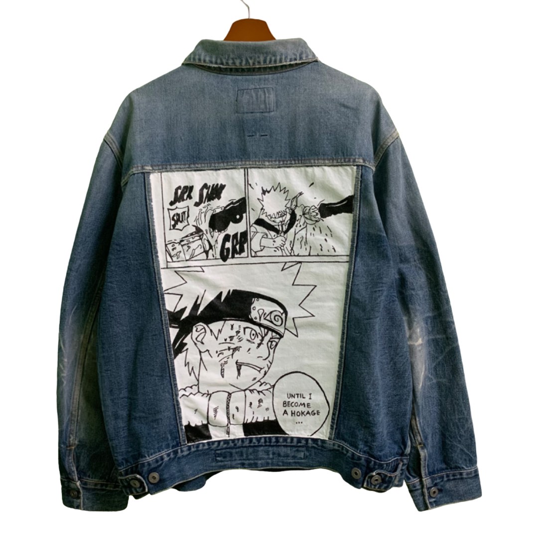 NARUTO x GAP ITALY DENIM JACKET CUSTOM VINTAGE ANIME BLEACH ATTACK ON ...