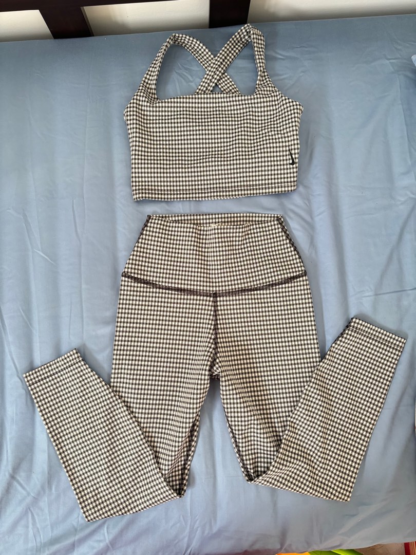 NIKE Dri-Fit Gingham activewear Small, Women's Fashion, Activewear on ...