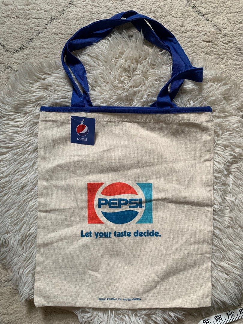 PEPSI canvas tote bag, Women's Fashion, Bags & Wallets, Tote Bags on ...