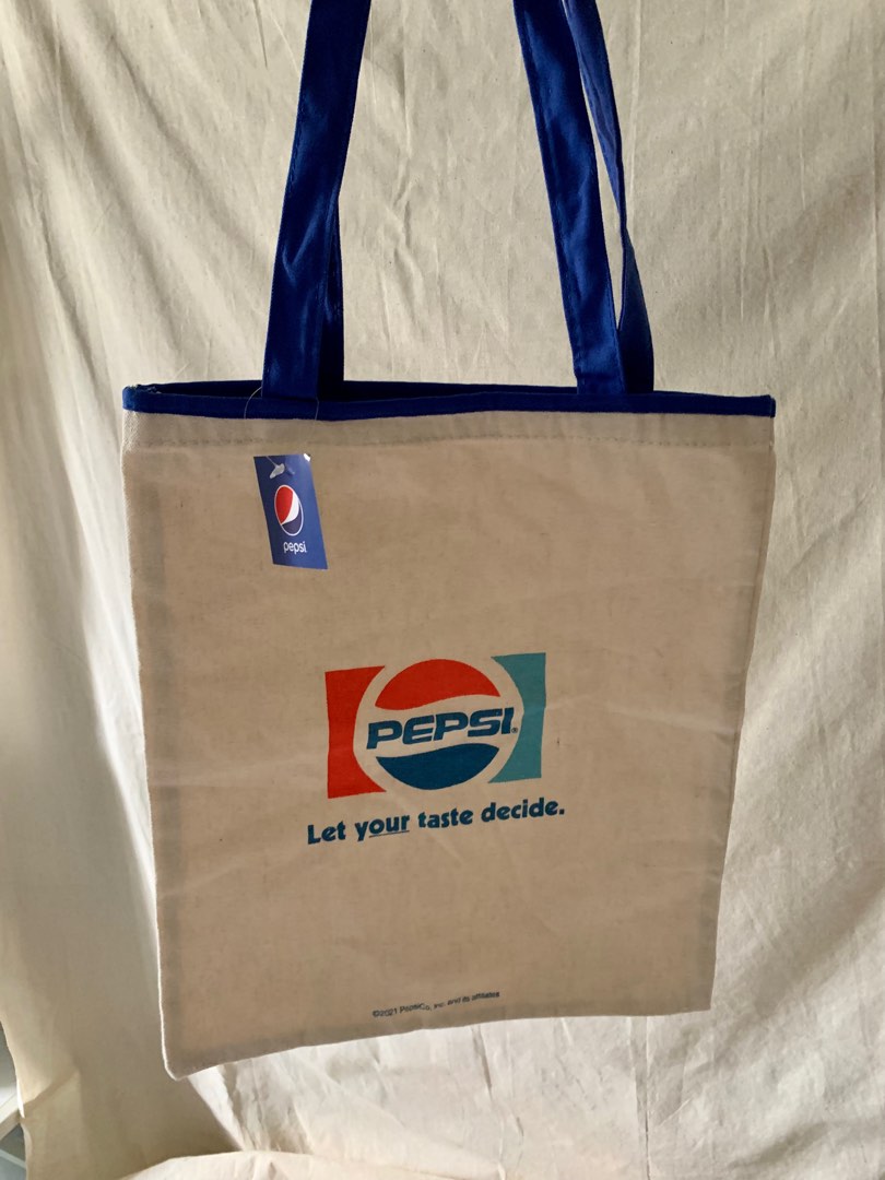 PEPSI canvas tote bag, Women's Fashion, Bags & Wallets, Tote Bags on ...