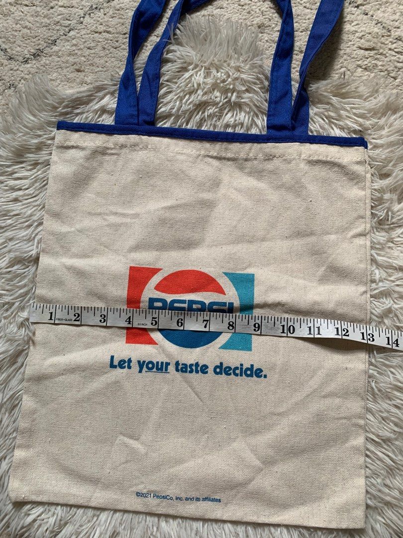 PEPSI canvas tote bag, Women's Fashion, Bags & Wallets, Tote Bags on ...