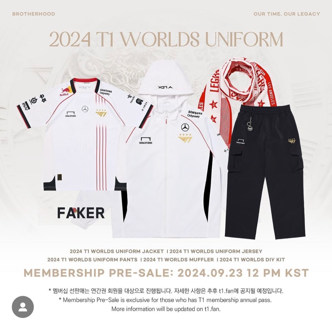 [PO] T1 Worlds 2024 Uniform | League of Legends | LOL | Faker | Keria ...