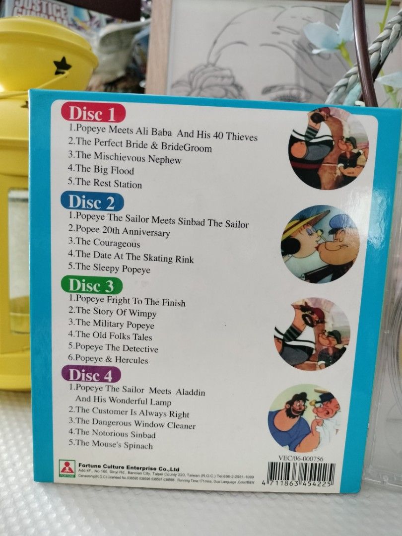 [still available] Popeye cartoon VCDs/4 disc box set, Hobbies & Toys ...
