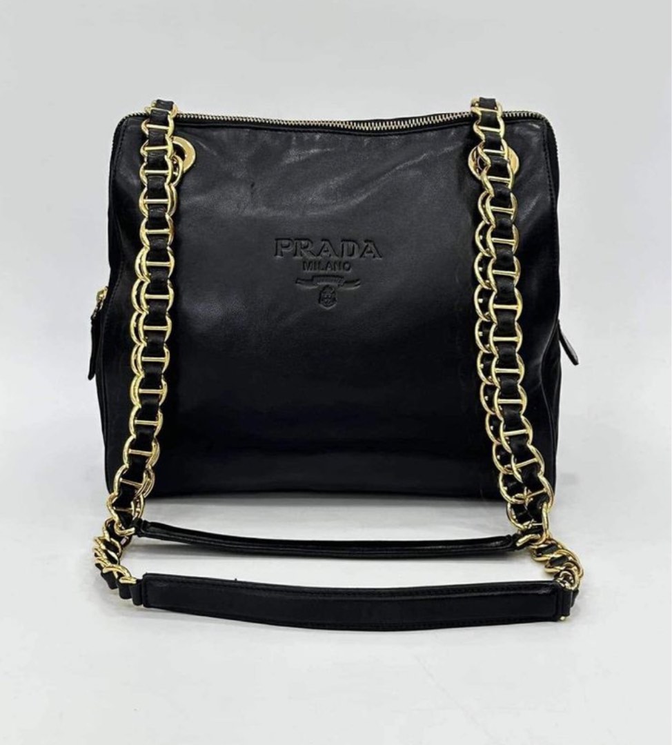 Prada leather chain strap, Luxury, Bags & Wallets on Carousell