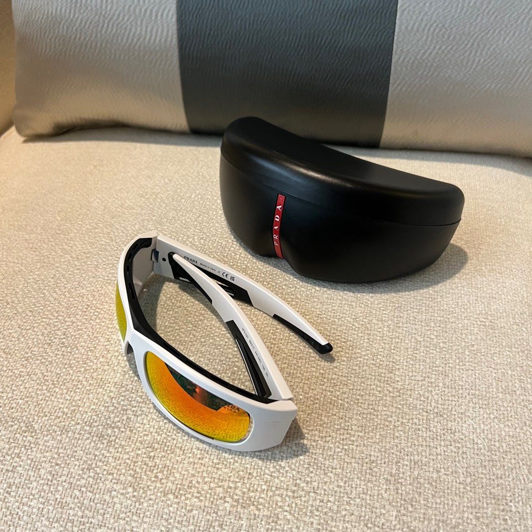 Prada Linea Rossa Impavid sunglasses/shades in WHITE - bought from ...