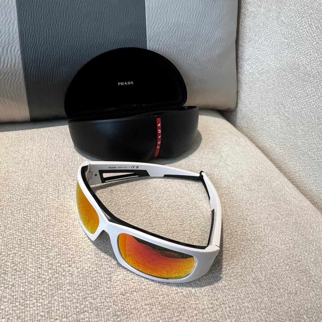 Prada Linea Rossa Impavid sunglasses/shades in WHITE - bought from ...