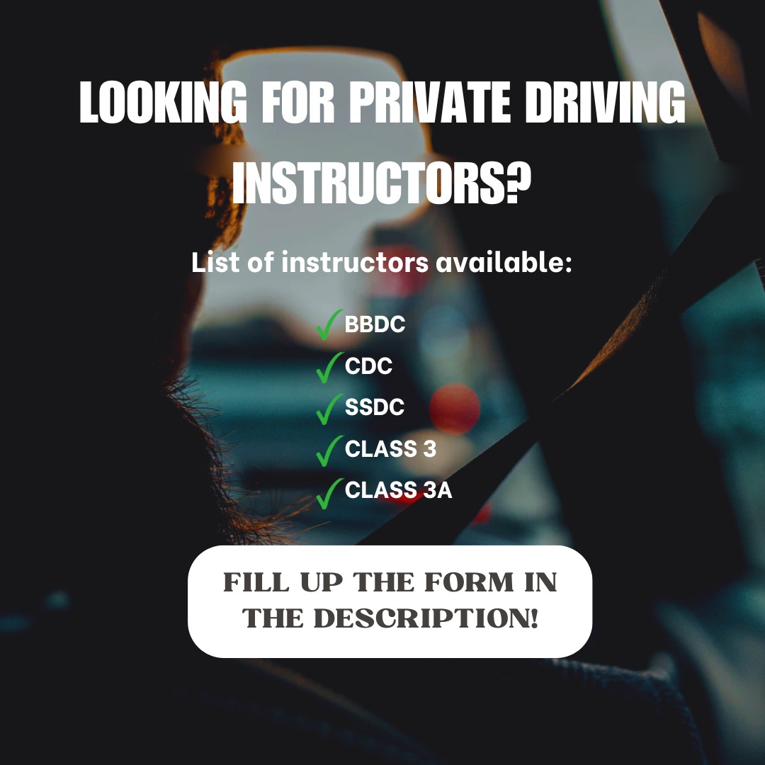Private Driving Instructor (PDI) Class 3 (Manual)/Class 3A (Auto)/BBDC ...