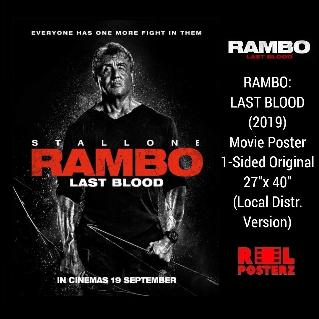 RAMBO: LAST BLOOD (2019) Movie Poster 1-Sided Original 27"x 40" (Local ...