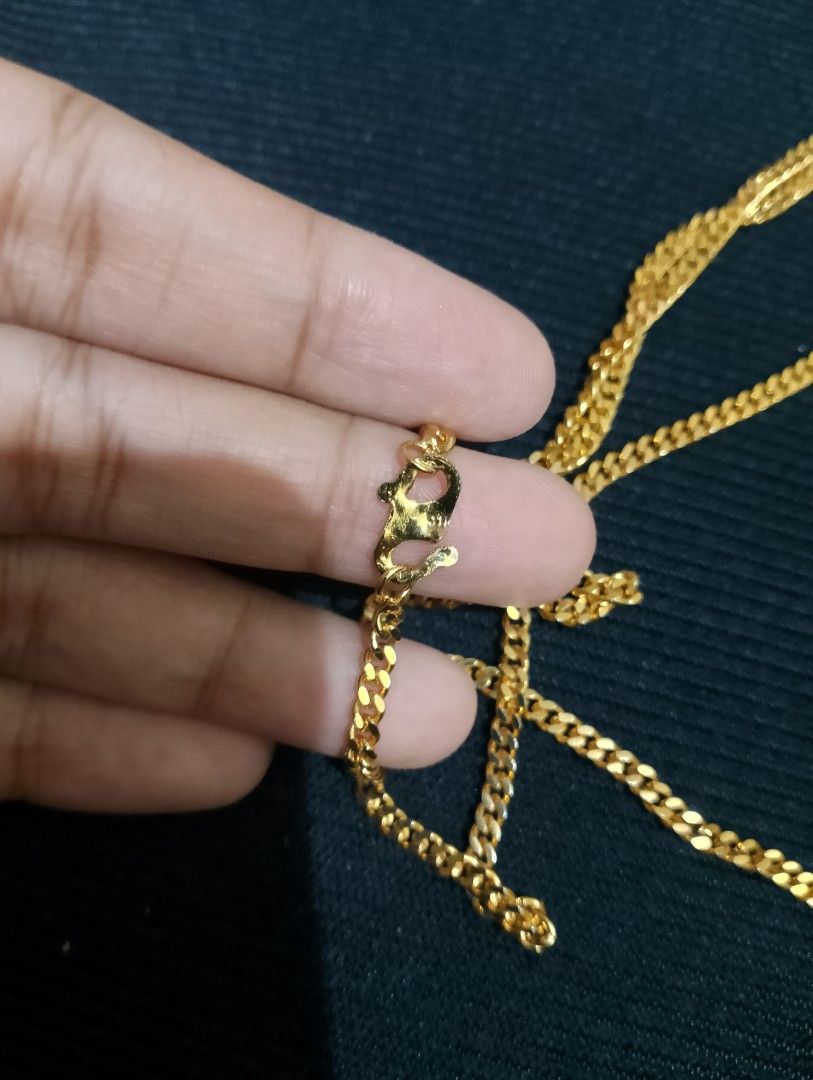 Rantai leher mesin 70cm emas saduran Indonesia premium, Women's Fashion ...