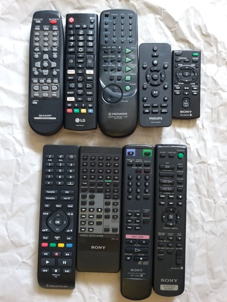 Remote Controllers (Sharp DVD Player Remote, LG AKB75675311, Pioneer CU ...