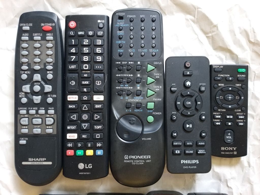 Remote Controllers (Sharp DVD Player Remote, LG AKB75675311, Pioneer CU ...