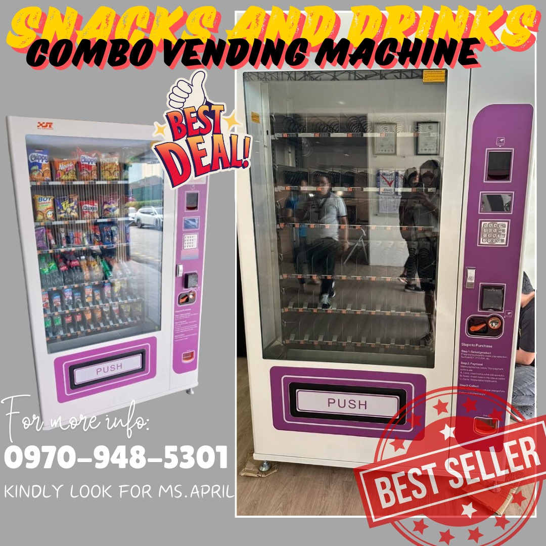 SNACKS AND DRINKS COMBO VENDING MACHINE, Commercial & Industrial ...