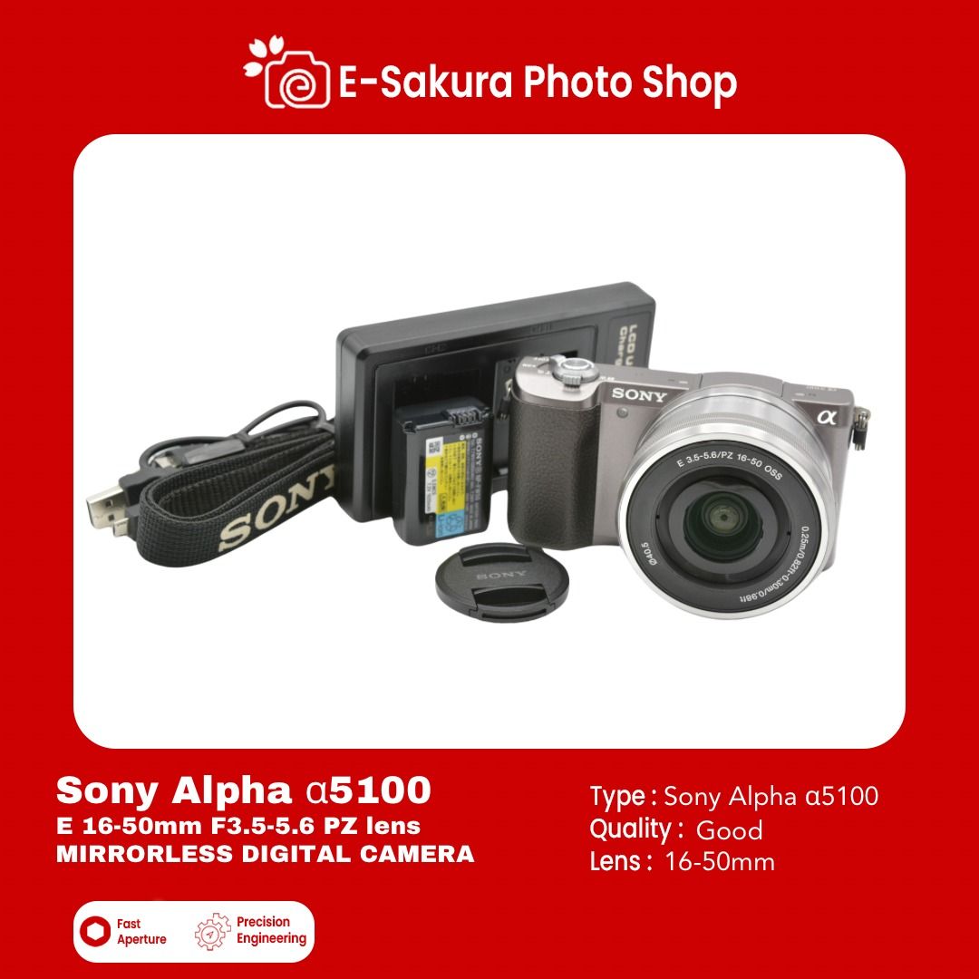 Sony Alpha α5100 Digital Camera Brown Body w/ E 16-50mm F3.5-5.6 PZ ...