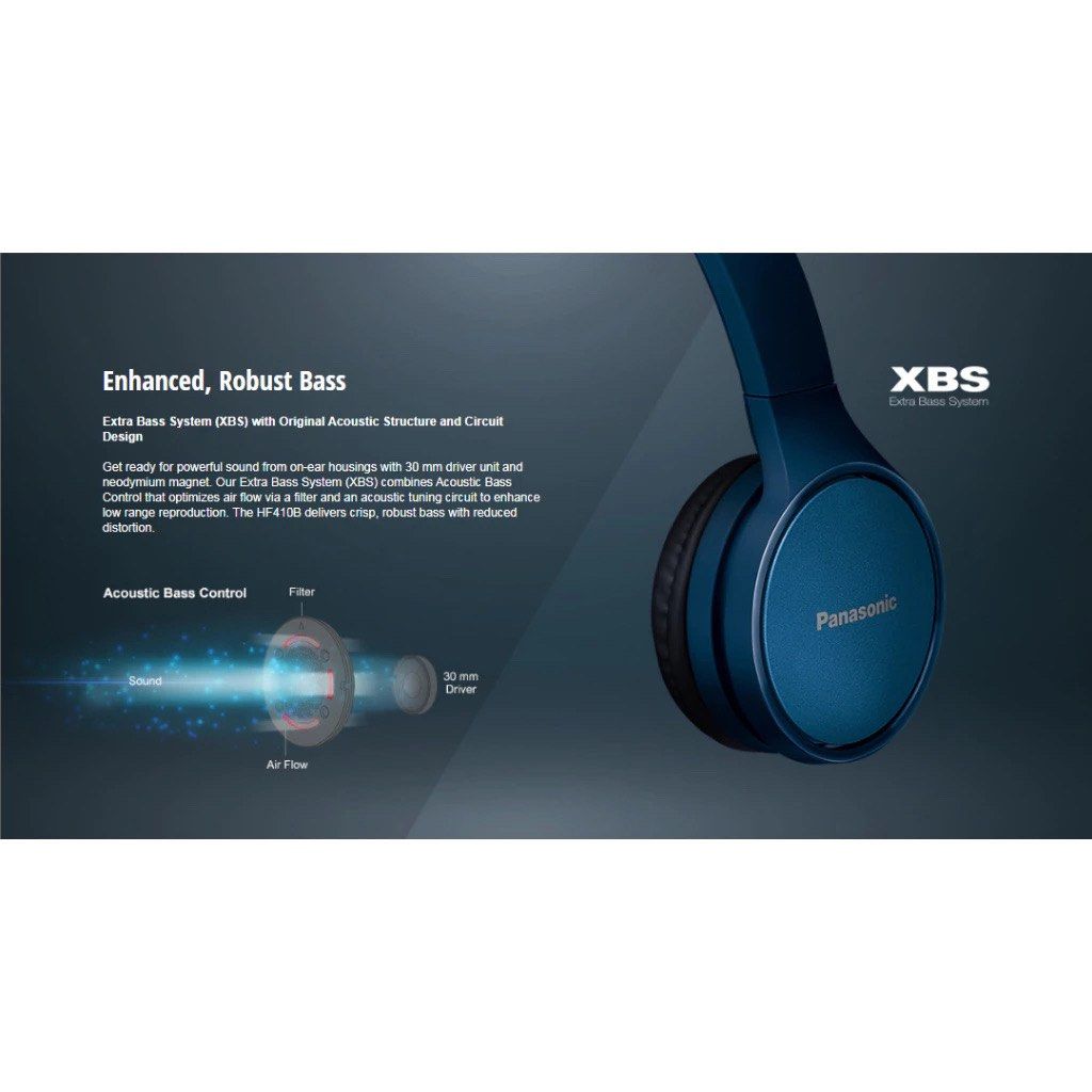 Panasonic Street Style Wireless Headphones RP-HF410B, Audio, Headphones ...