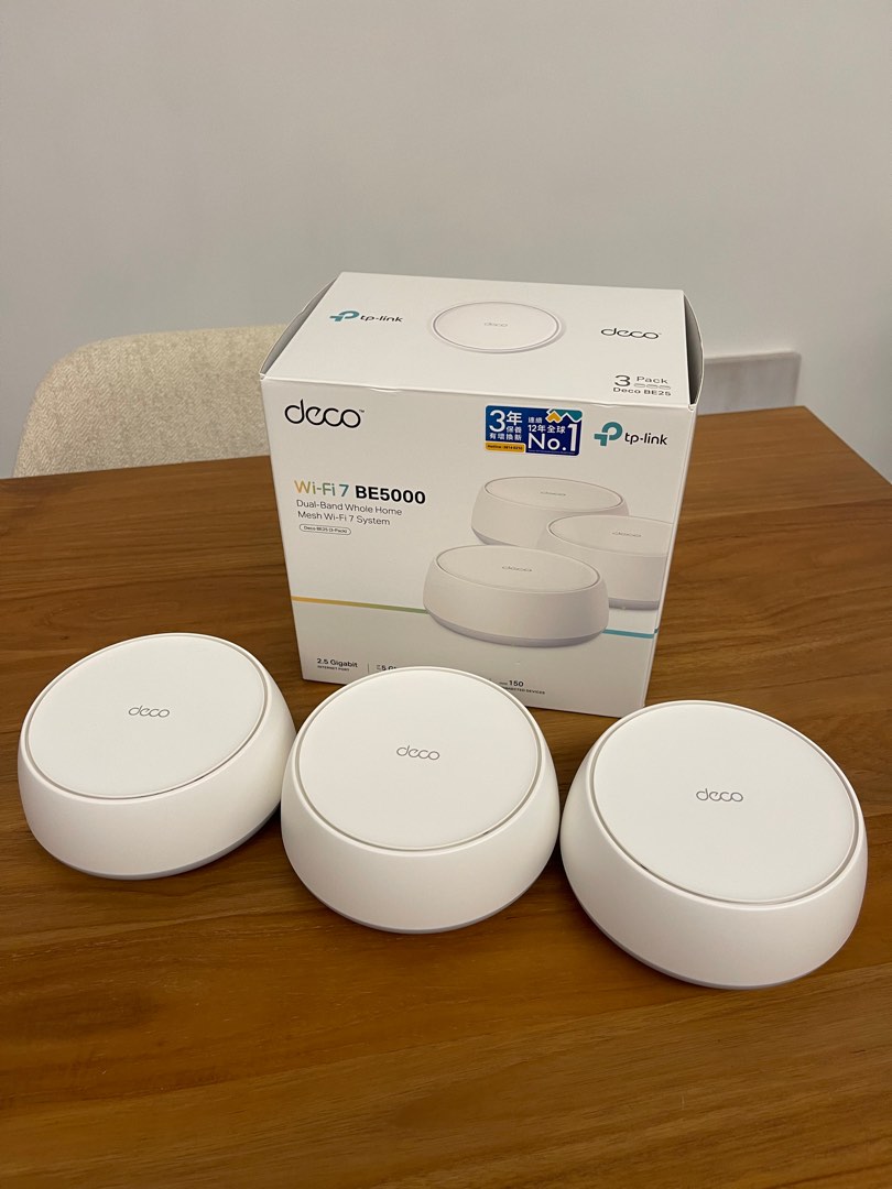 TP-Link Deco BE25 BE5000 Whole Home Mesh WiFi 7 System System (3-pack ...