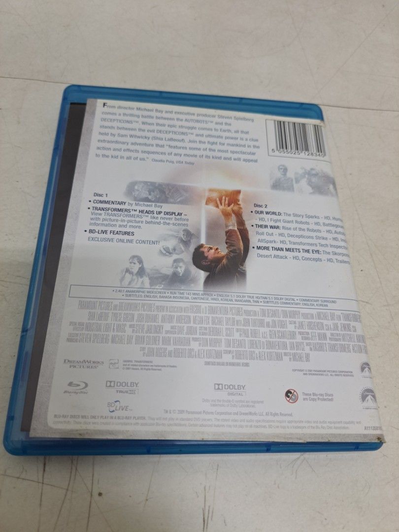 Transformers (Original Blu-Ray) *Used*, Hobbies & Toys, Music & Media ...