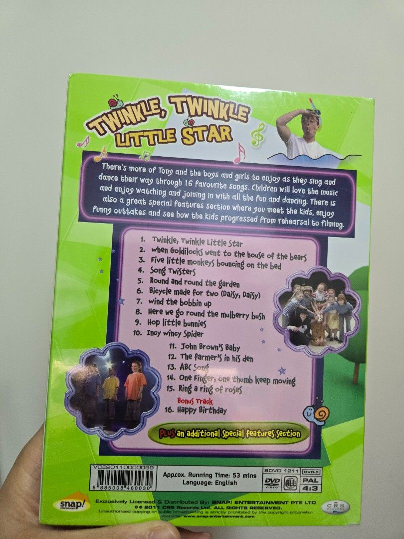 Twinkle twinkle little star DVD songs, 興趣及遊戲, 音樂、樂器 & 配件, 音樂與媒體 - CD 及 DVD - Carousell