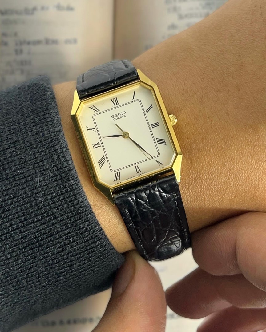 ULTRA RARE 1985 Vintage JDM Seiko Tank “Octagon” White Roman Numeral ...