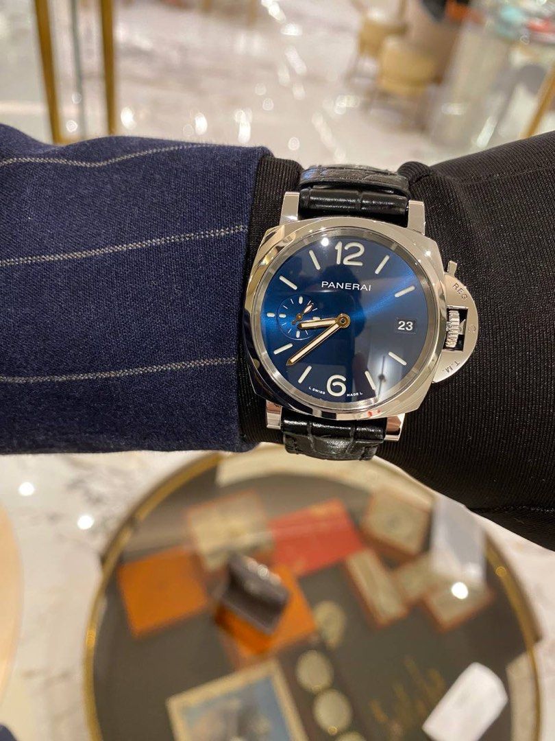 (UNUSED) 2022 PANERAI LUMINOR DUE PAM01273 BLUE OCEAN DIAL 38MM ...