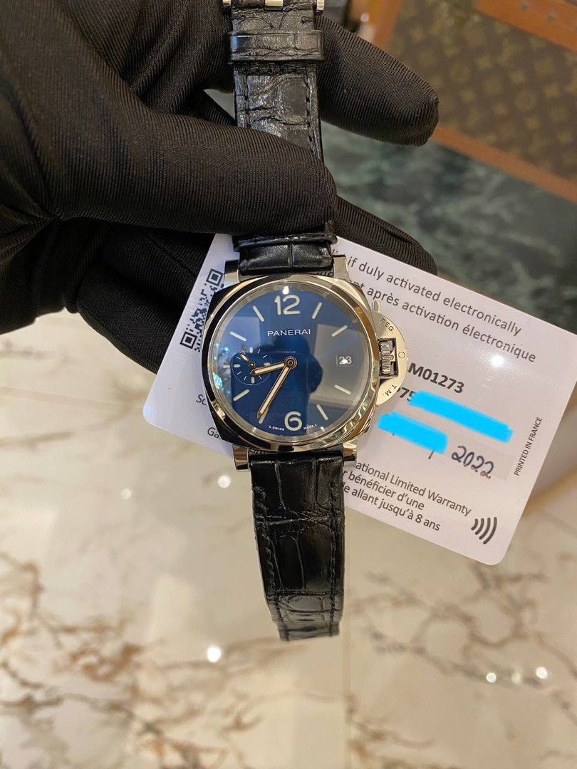 (UNUSED) 2022 PANERAI LUMINOR DUE PAM01273 BLUE OCEAN DIAL 38MM ...