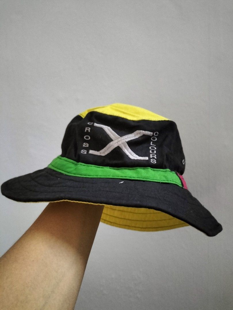 Vintage Cross Colour Color Block Bucket Hat, Men's Fashion, Watches ...