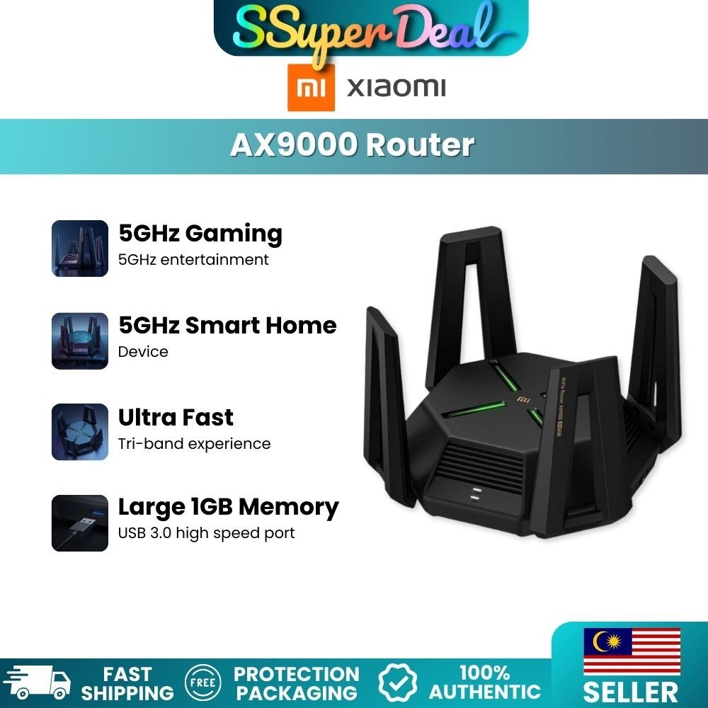 Xiaomi Mi AX9000 Router WiFi 6 | 5Ghz 4K QAM + 160MHz Tri-Band USB3.0 ...