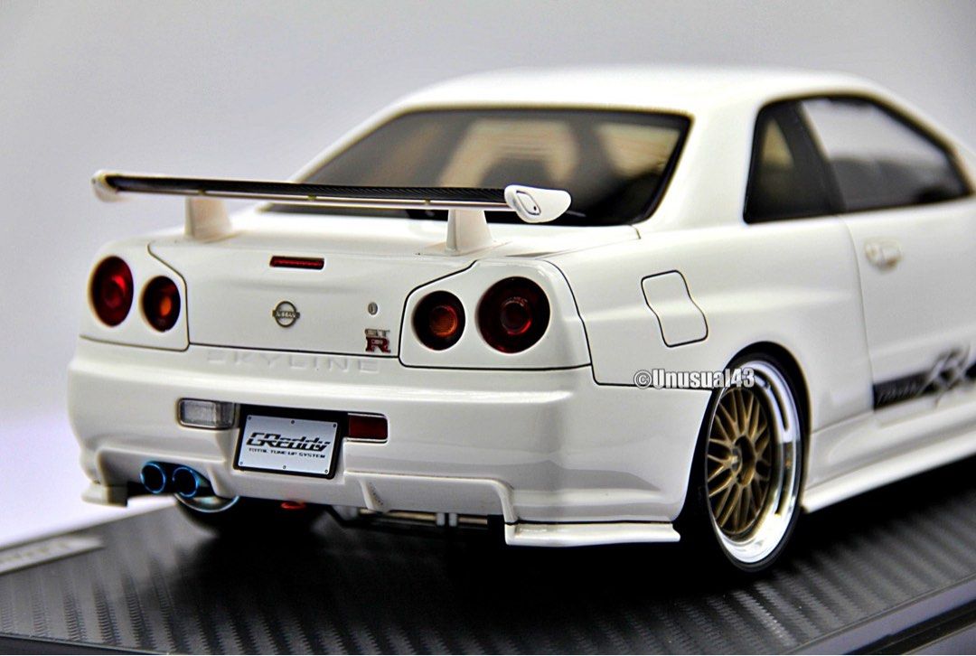 1/18 Ignition Model Trust GReddy 34RX White Nissan R34 GTR, Hobbies ...