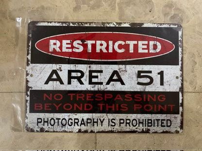 Area 51 Signage - Alien - Metal Signage - repro signage - Vintage ...