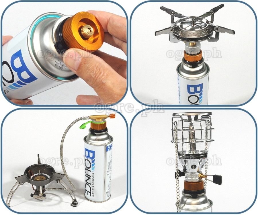 Bounce LG-250 Butane Gas 250g Nozzle Type CRV Cartridge 4-Pack, Sports ...