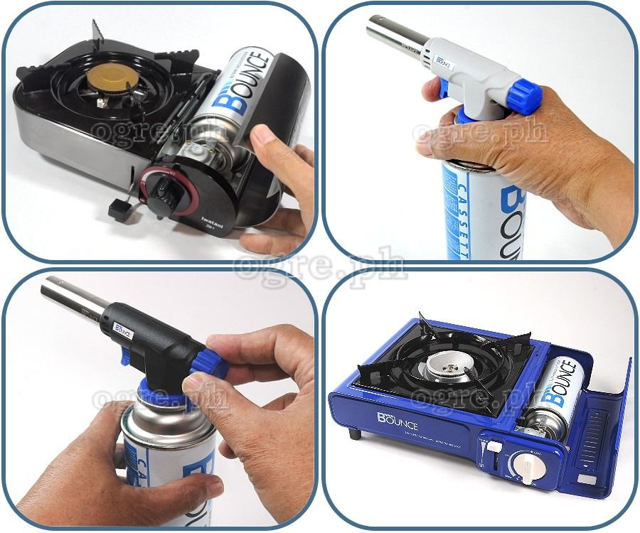 Bounce LG-250 Butane Gas 250g Nozzle Type CRV Cartridge 4-Pack, Sports ...