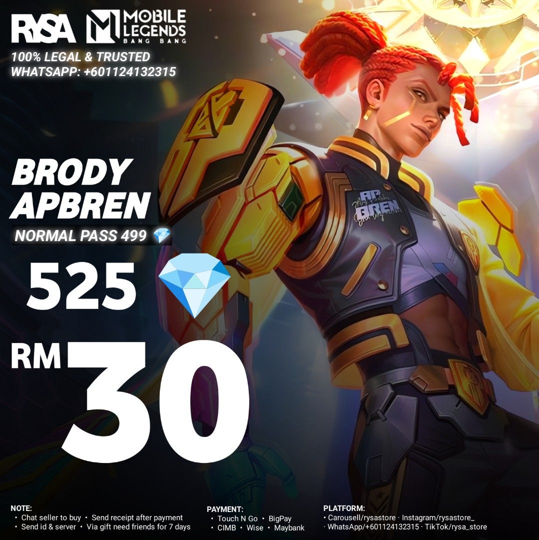 BRODY APBREN SKIN, Video Gaming, Video Games, Others on Carousell