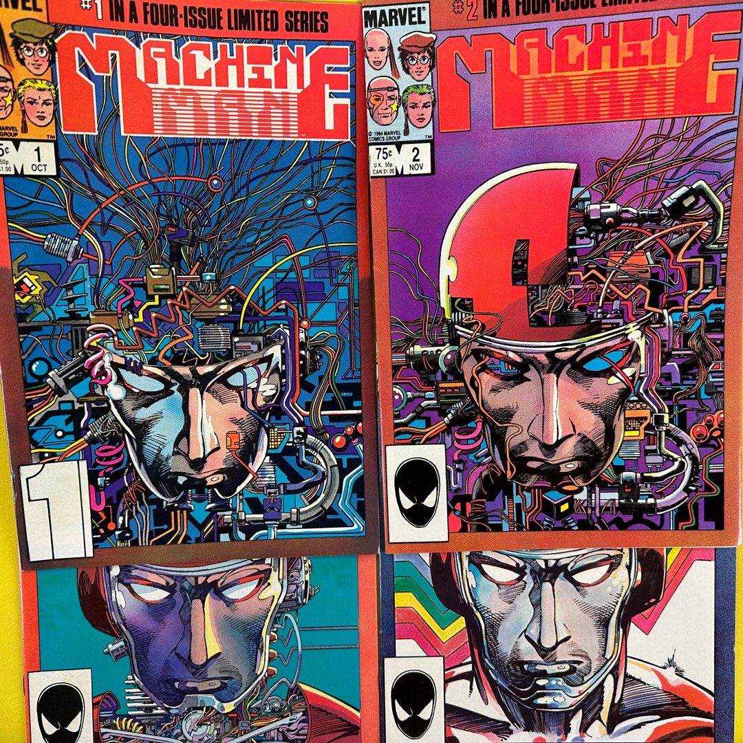 Set Of 4 Marvel Comics Machine Man Volume 2 # 1 - 4 1984 Tom DeFalco ...