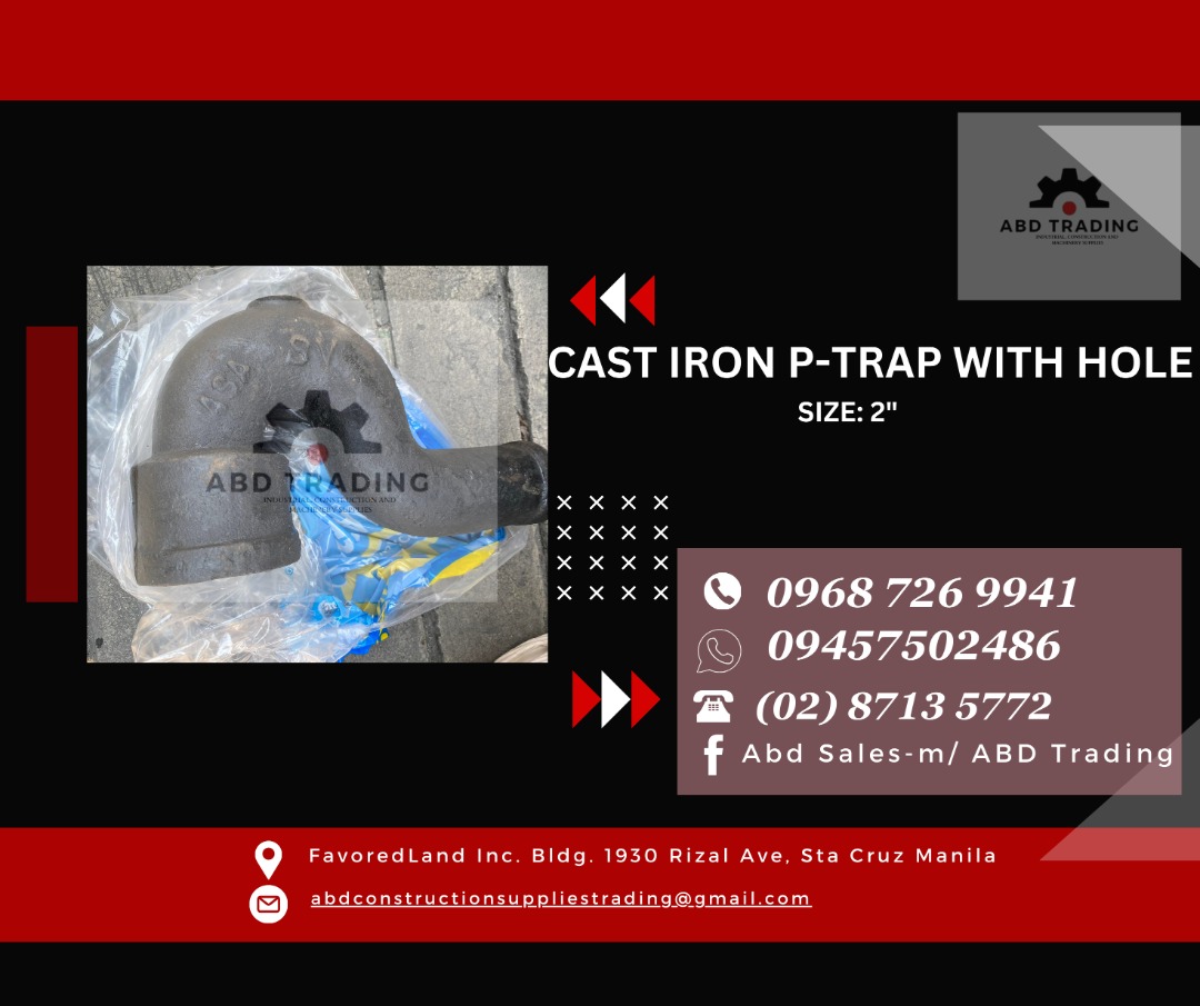 CAST IRON P-TRAP WITH HOLE, Commercial & Industrial, Construction Tools ...