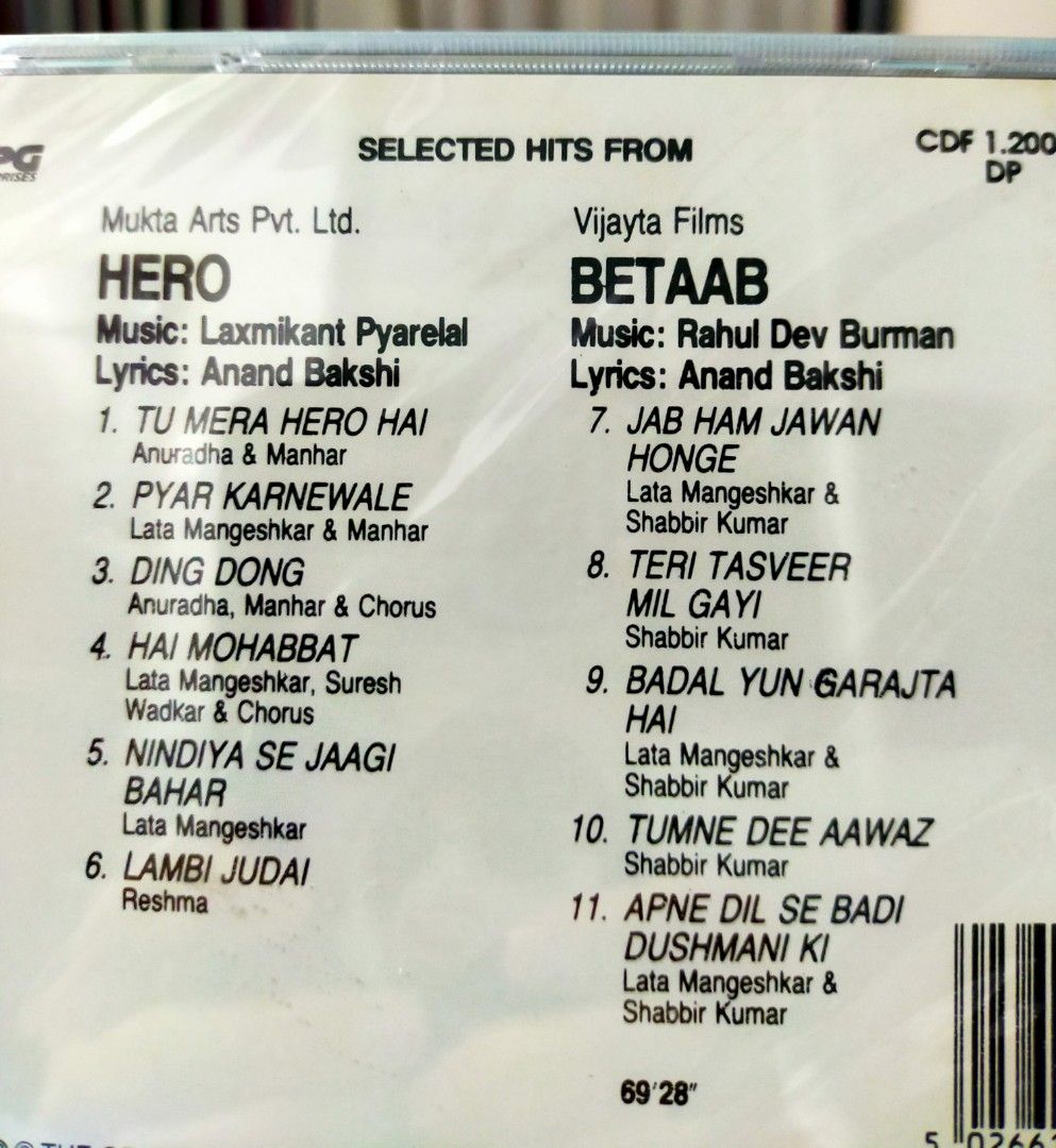 CD: Selected hits from Hero ~ Tu mera hero hai, Betaab, Hobbies & Toys ...