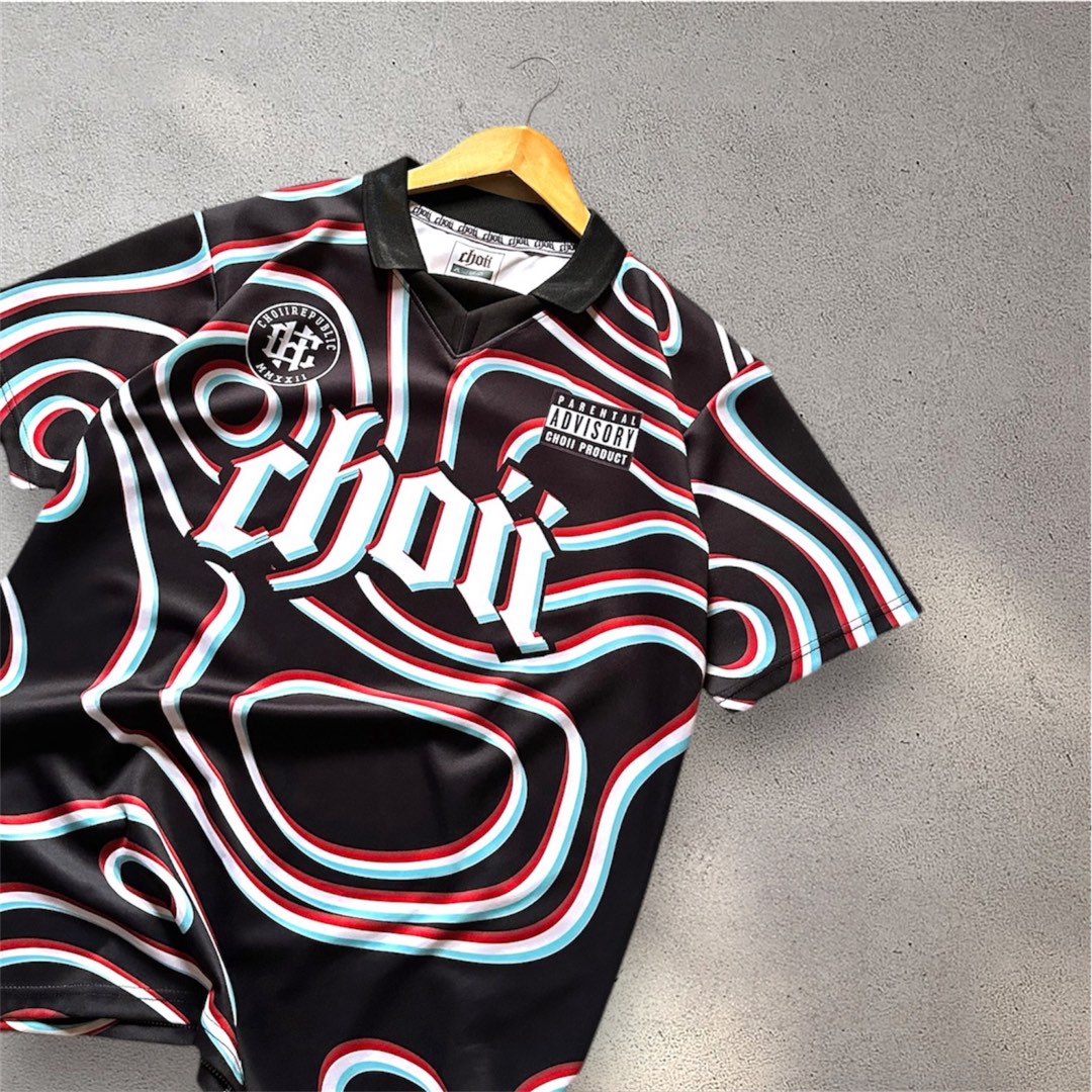 Choii Worldwide Glitch Retro Collar Jersey SVG, Men's Fashion, Tops ...