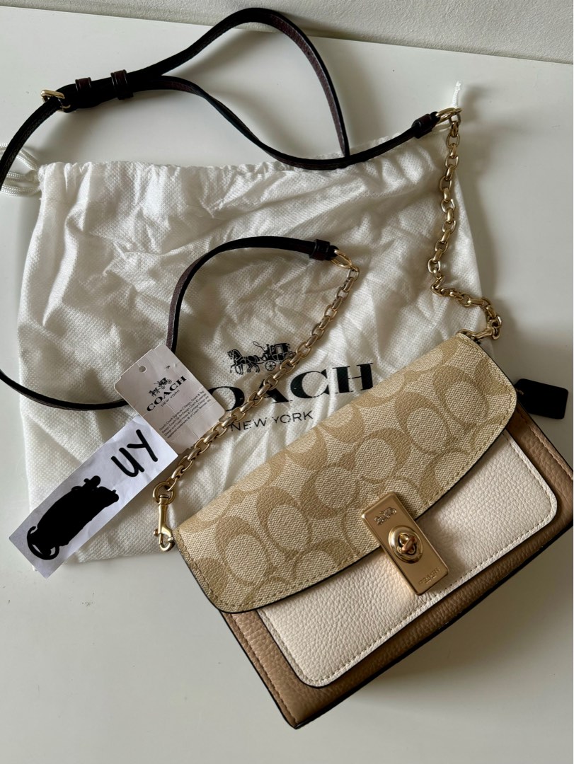 Coach Lane Color-blocked Cross-body Shoulder Bag in Cream, Luxury, Bags ...