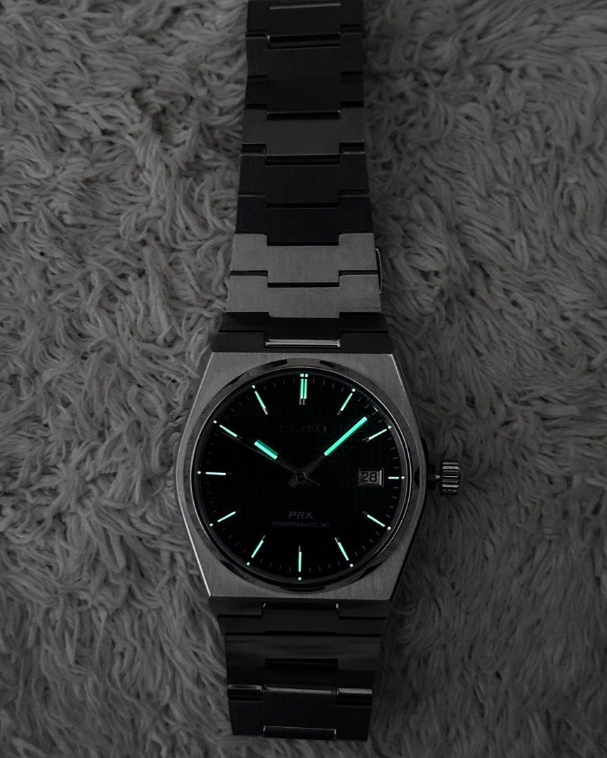 Custom Seiko Mod 40mm Black PRX Automatic Watch, Men's Fashion, Watches ...