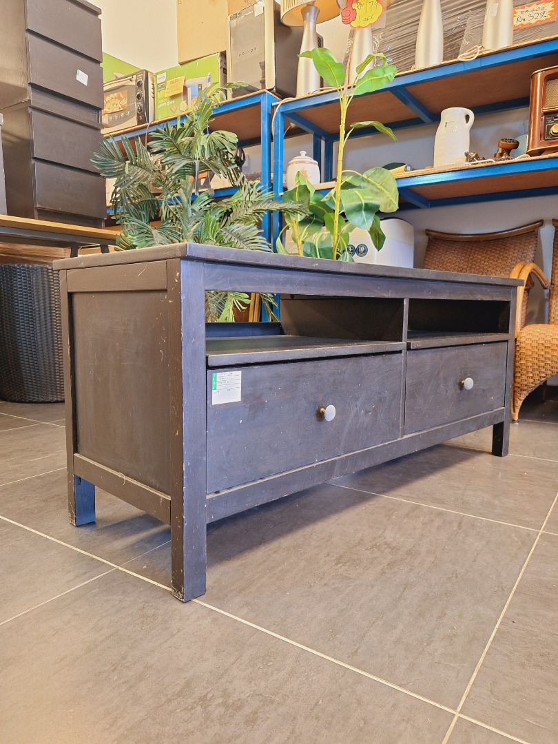 IKEA HEMNES TV bench, black-brown, 149X47X57 cm | IKEA HEMNES, Kabinet ...