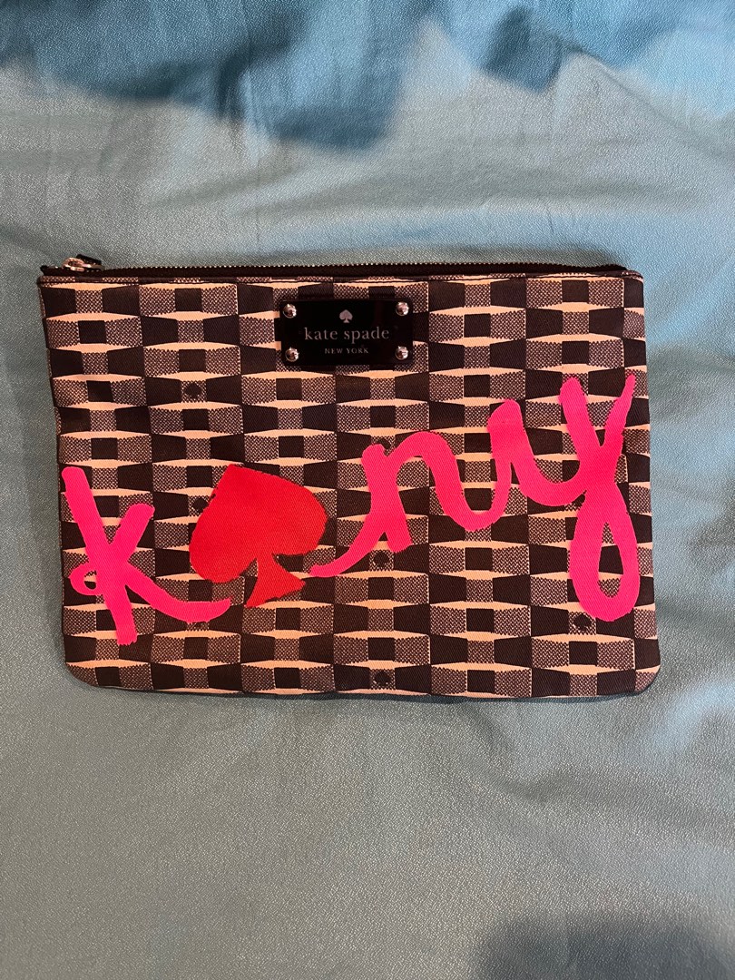 Kate Spade Limited Edition Graffiti Zipper Pouch, Women's Fashion, Bags ...