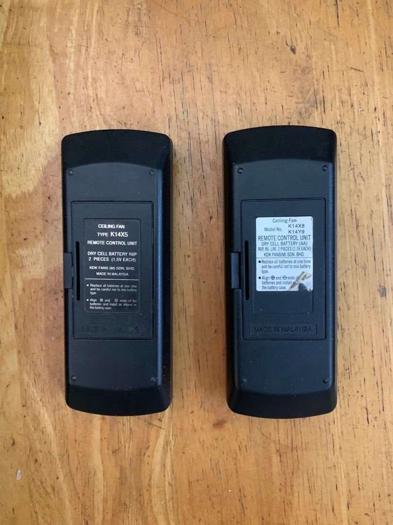 2 Unit KDK Ceiling Fan Remote Control Unit K14X# Battery AA Controller ...