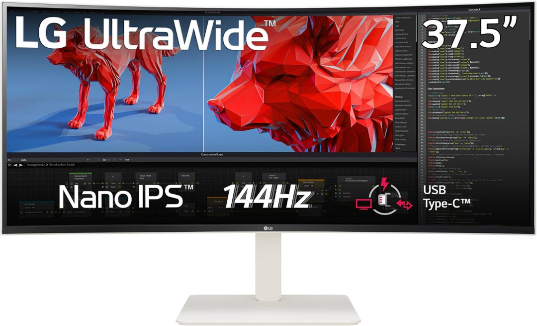 LG 38" 38WR85QC UltraWide Curved Monitor with WQHD Nano IPS Display ...